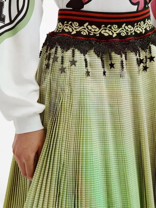 CHOPOVA LOWENA Pleated Star-charm Mini Skirt