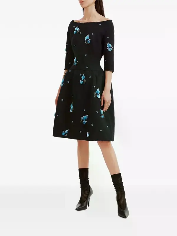 SHUSHU/TONG Floral-appliqué Dress