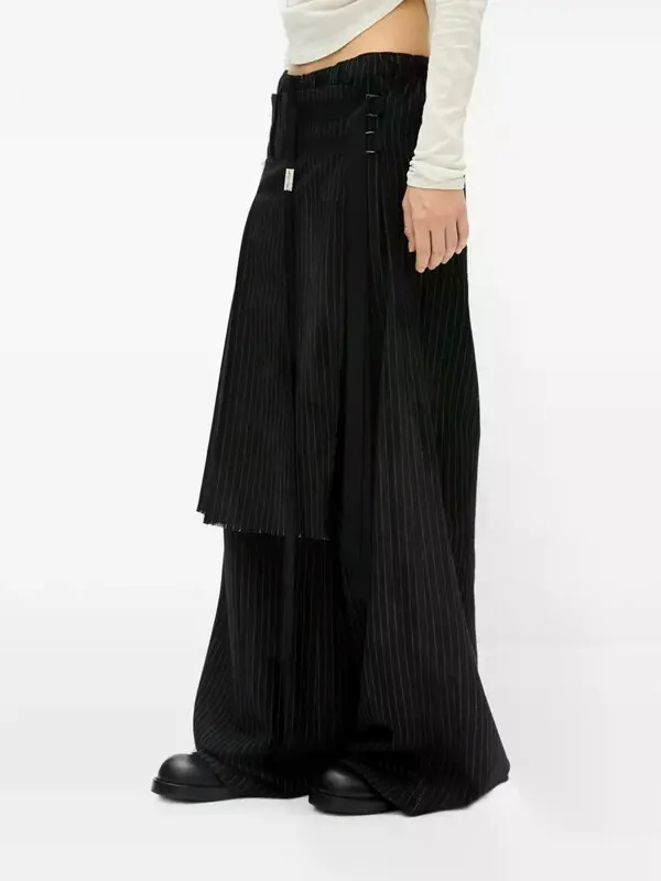 ANN DEMEULEMEESTER Marke Chalk-stripe Layered Trousers