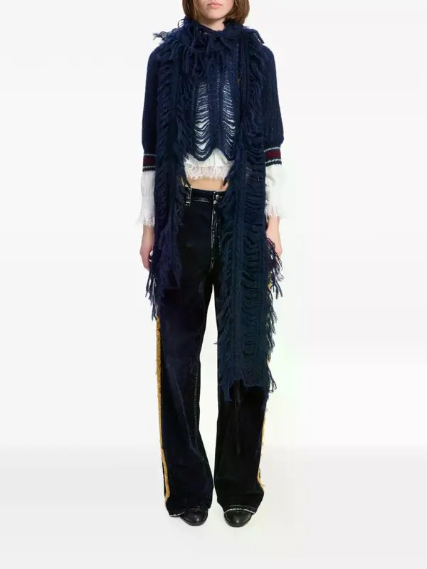 ANN DEMEULEMEESTER Brushed-knit Fringed Scarf