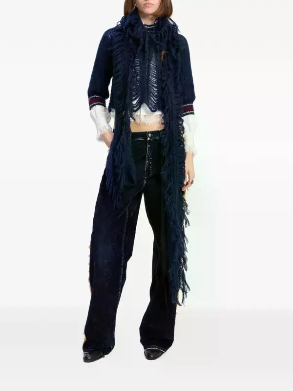 ANN DEMEULEMEESTER Brushed-knit Fringed Scarf