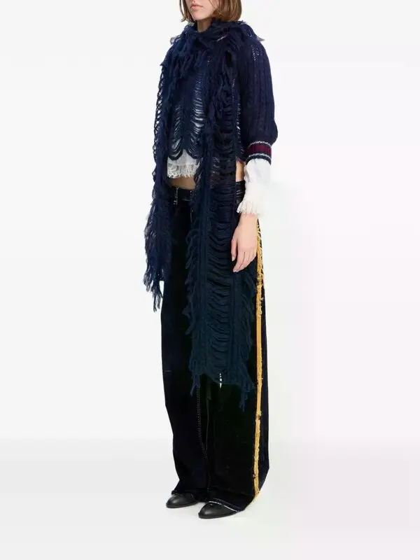 ANN DEMEULEMEESTER Brushed-knit Fringed Scarf