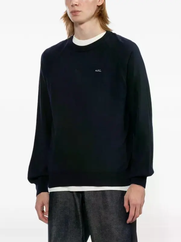 A.p.c. Logo-embroidered Raglan-sleeve Jumper