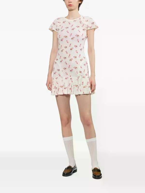 Ashley Williams Graphic-print Pleated Dress