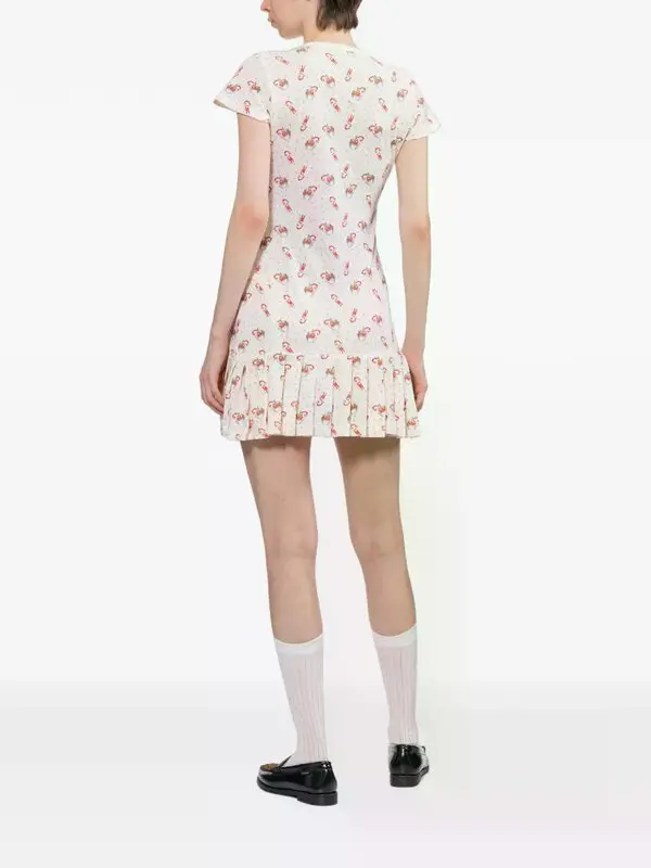 Ashley Williams Graphic-print Pleated Dress