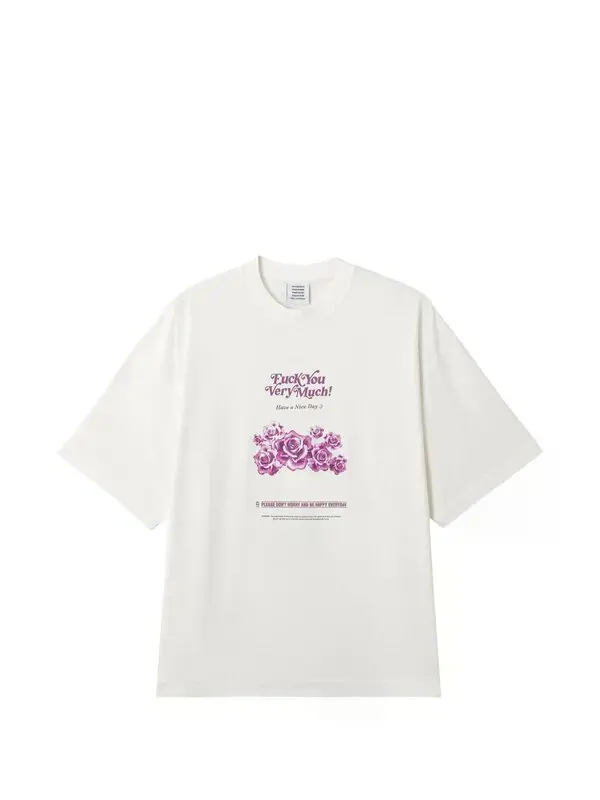 Vetements Floral Print Drop-shoulder T-shirt - Neutrals