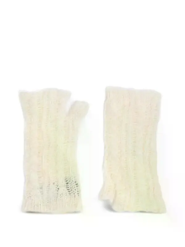 ANN DEMEULEMEESTER Cable-knit Fingerless Gloves