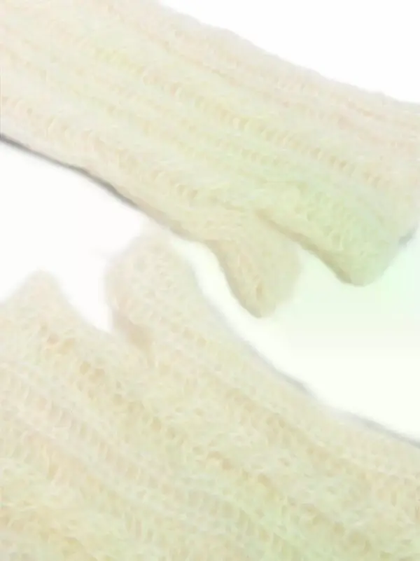 ANN DEMEULEMEESTER Cable-knit Fingerless Gloves