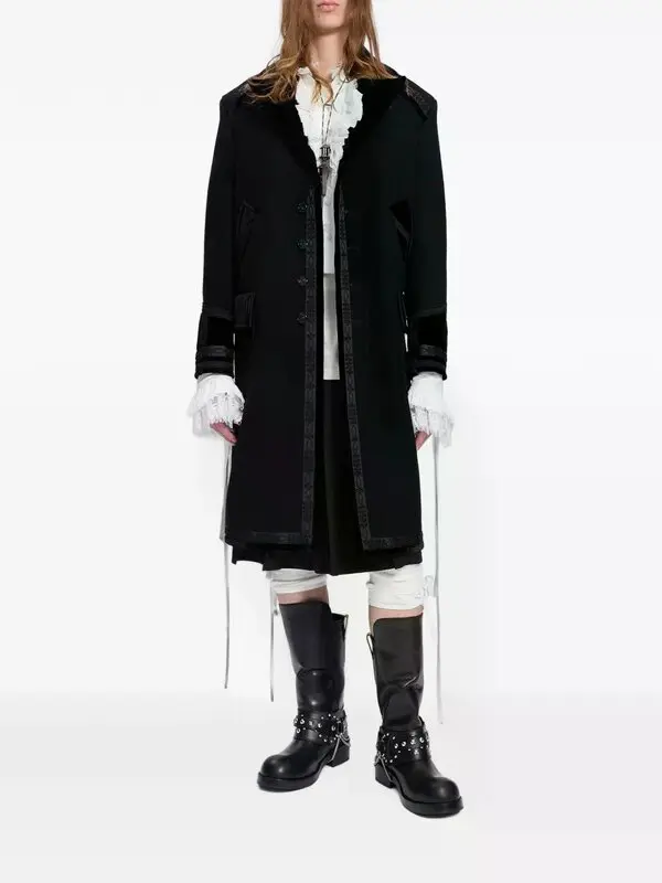 ANN DEMEULEMEESTER Ruffled Lace-trim T-shirt