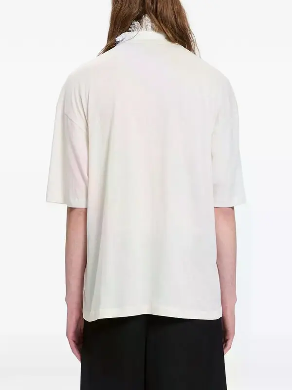 ANN DEMEULEMEESTER Ruffled Lace-trim T-shirt