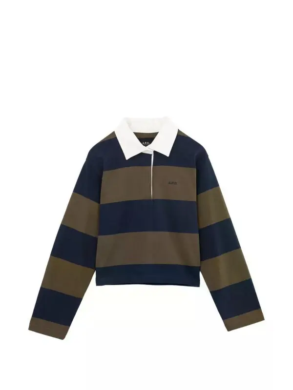 A.p.c. Striped Long-sleeve Polo Shirt