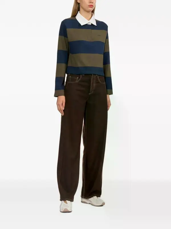 A.p.c. Striped Long-sleeve Polo Shirt