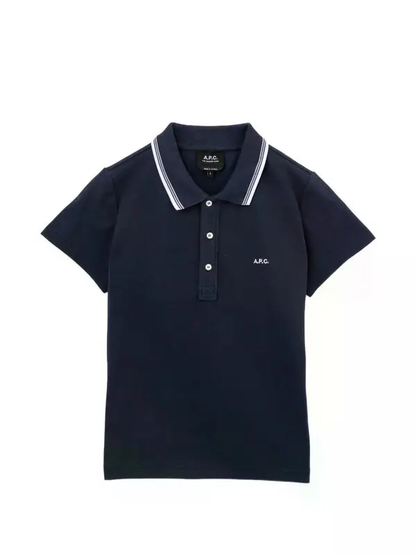 A.p.c. Logo-embroidered Polo Shirt - Blue