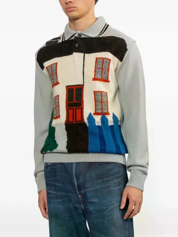 Junya Watanabe House Print Collared Knitwear