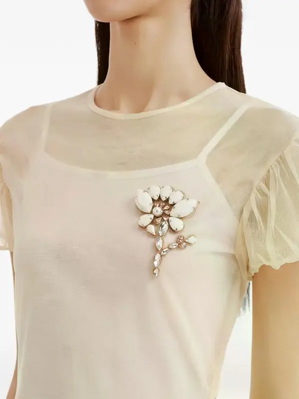 Simone Rocha Crystal-embellished Ruffled Top