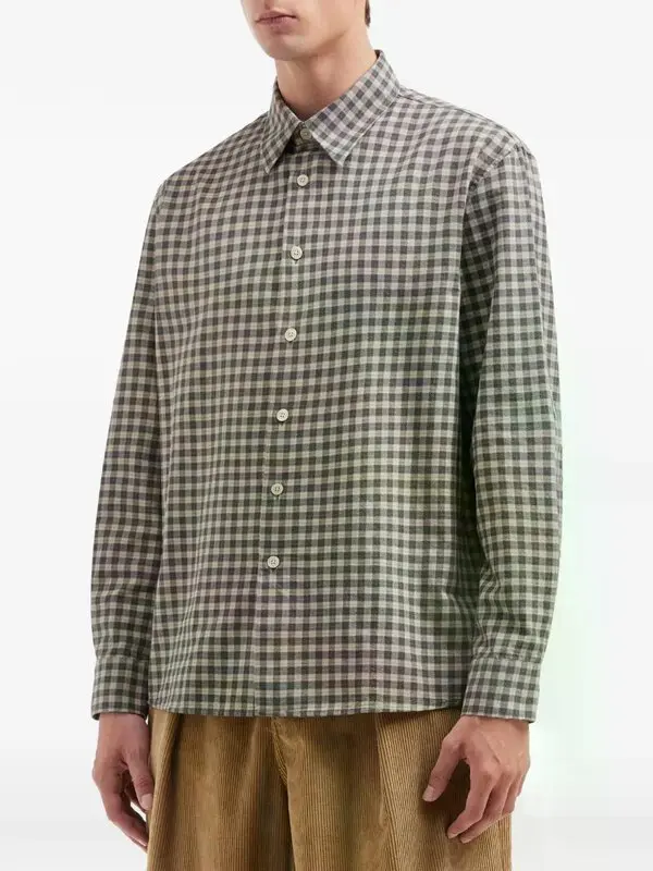 SUNFLOWER Check-pattern Cotton Shirt