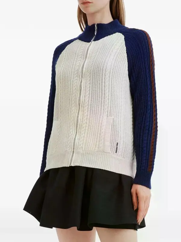 SHUSHU/TONG Cable-knit Zip-up Cardigan