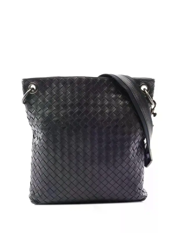Bottega Veneta 2000s Intrecciato Shoulder Bag - Black