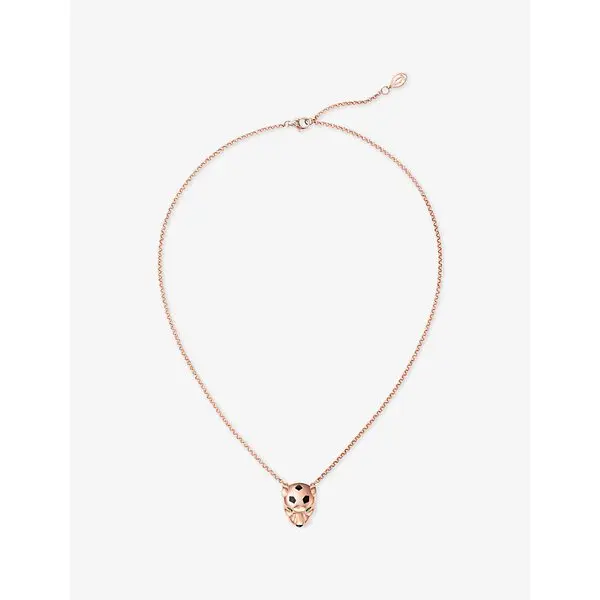 Cartier Panthère De 18ct Onyx And Tsavorite Necklace - Rose Gold