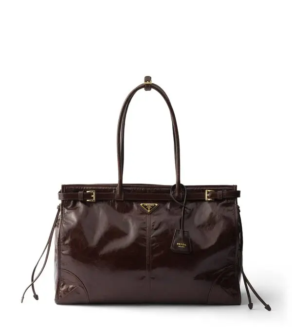 Prada Extra Large Leather Bonnie Shoulder Bag