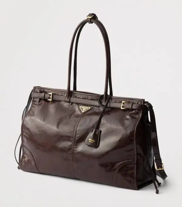 Prada Extra Large Leather Bonnie Shoulder Bag