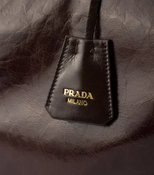 Prada Extra Large Leather Bonnie Shoulder Bag