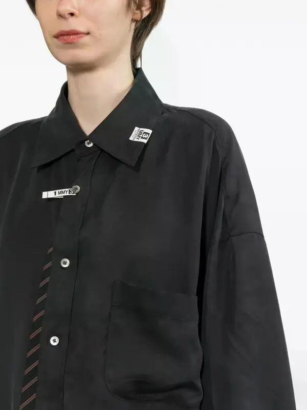 Mihara Yasuhiro Attached Tie Satin Shirt