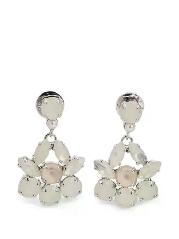 Simone Rocha Heartbloom Crystal-embellished Earrings - Silver