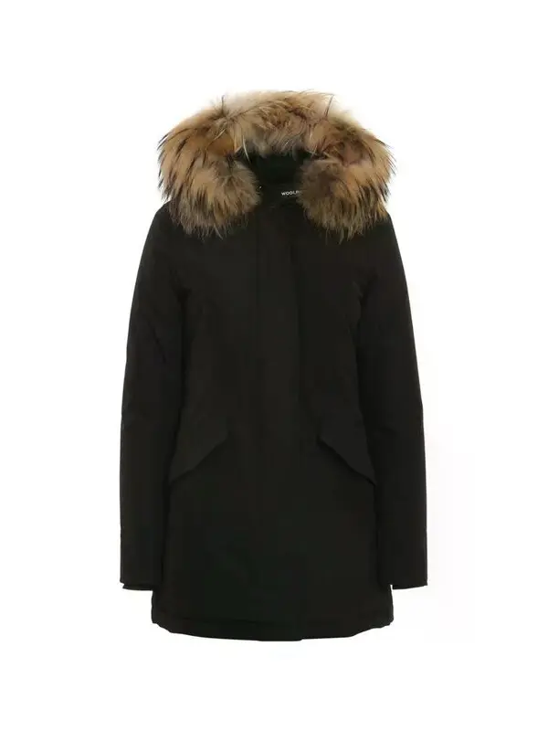 Woolrich Hooded Drawstring-waist Coat - Black