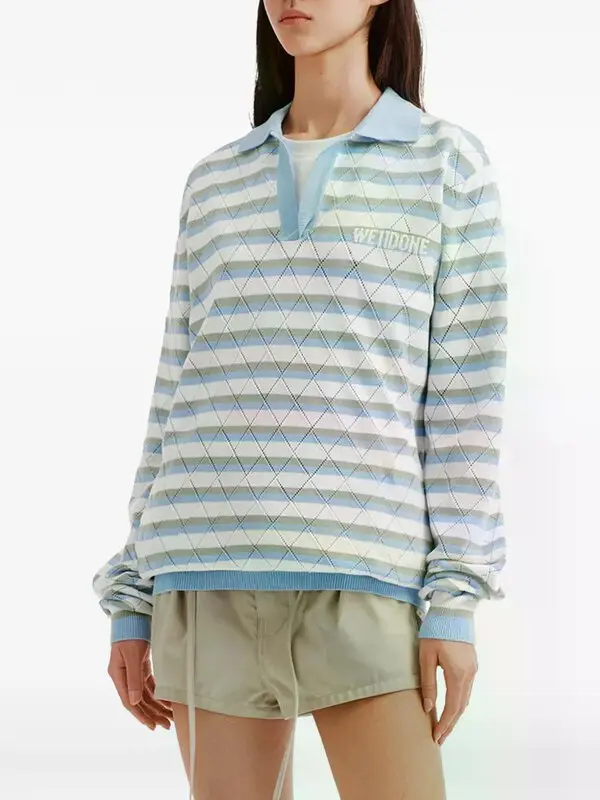 We11Done Argyle Striped Sweater