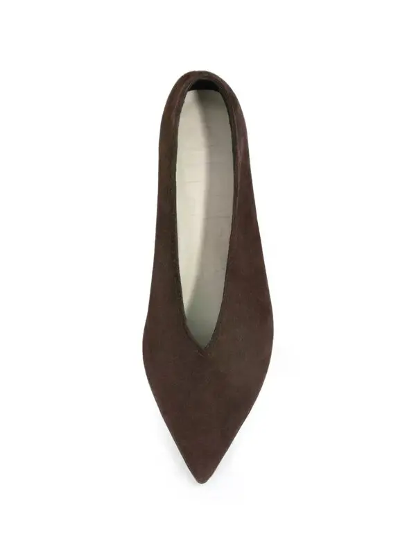 Bimba Y Lola Suede Low-heel Court Shoes - Brown