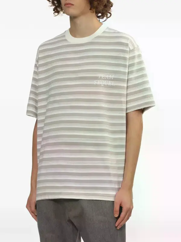 SEQUEL Striped Logo-print T-shirt