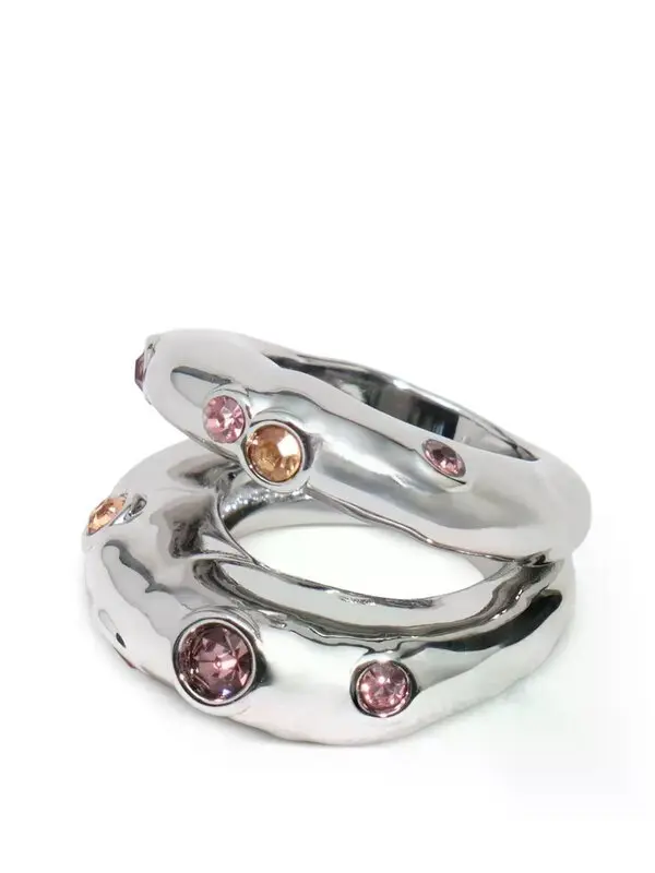Bimba Y Lola Ring With Pink Crystal Texture