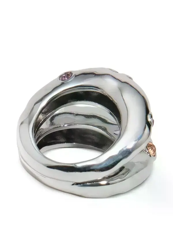 Bimba Y Lola Ring With Pink Crystal Texture