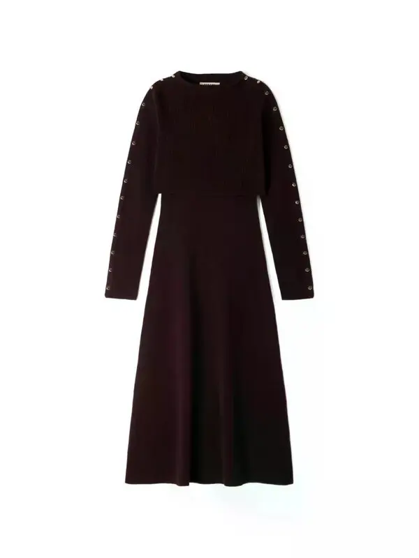 Sandro Stud-embellished Knitted Midi Dress - Purple