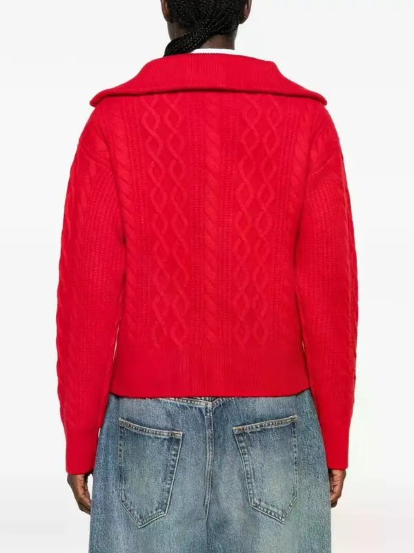 Sandro Cable-knit Quarter-zip Sweater