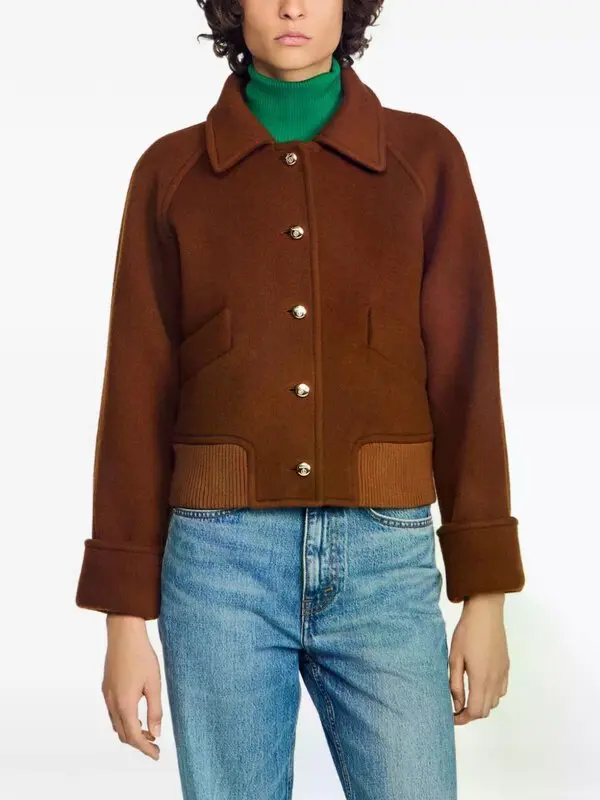 Sandro Button-up Wool-blend Jacket