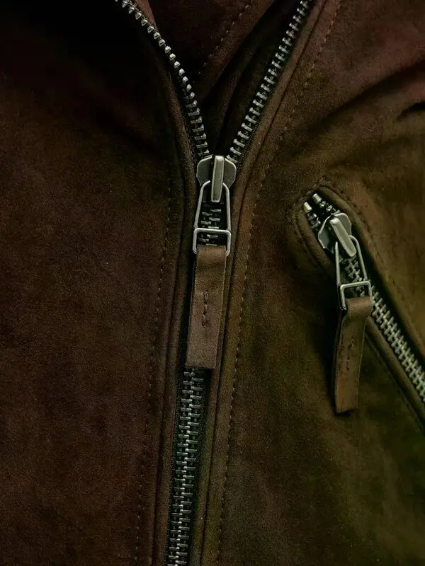 BLAUER. Cherry Zip-fastening Suede Biker Jacket