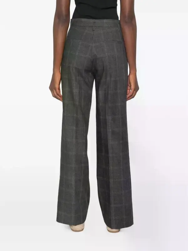 Sandro Colton Checked Wide-leg Trousers
