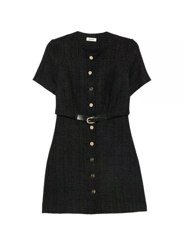 Sandro Belted Button-front Mini Dress