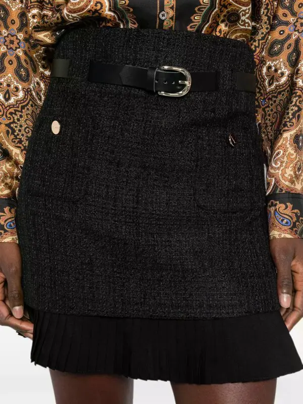 Sandro Belted Ruffled Mini Skirt
