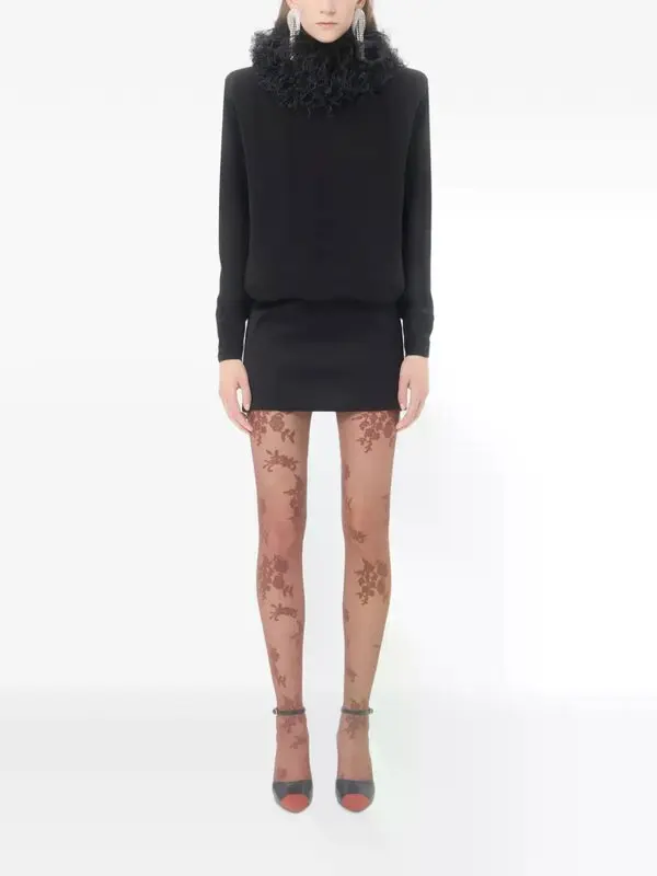 Valentino Garavani Feather-trim Silk-georgette Mini Dress