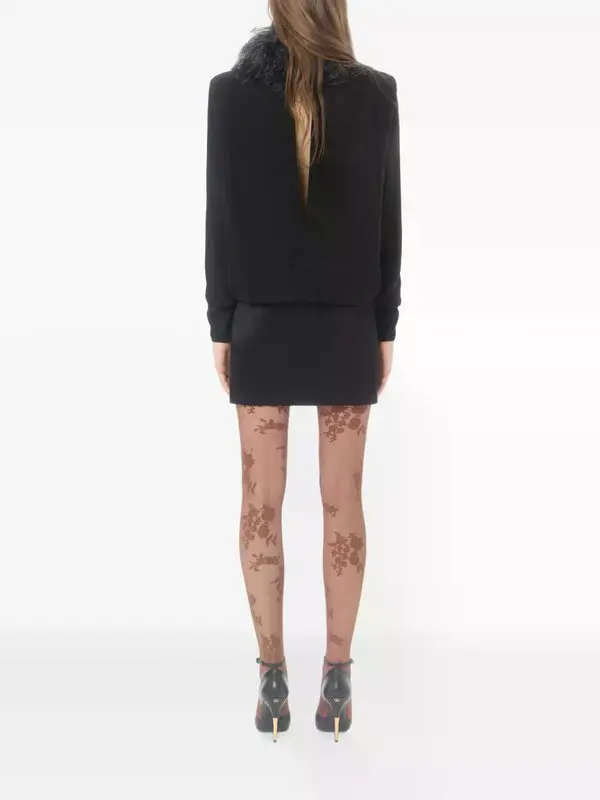 Valentino Garavani Feather-trim Silk-georgette Mini Dress