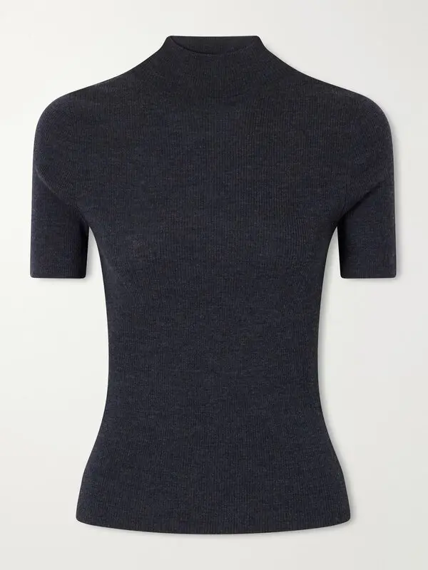 Theory Leenda Ribbed Merino Wool Turtleneck Sweater