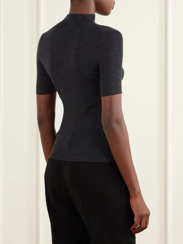 Theory Leenda Ribbed Merino Wool Turtleneck Sweater