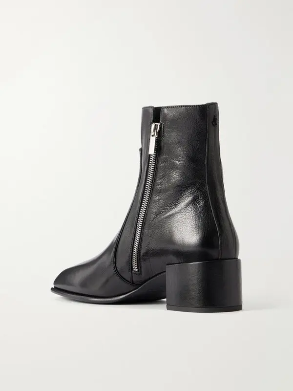 JIMMY CHOO Eliot 45 Full-grain Leather Ankle Boots