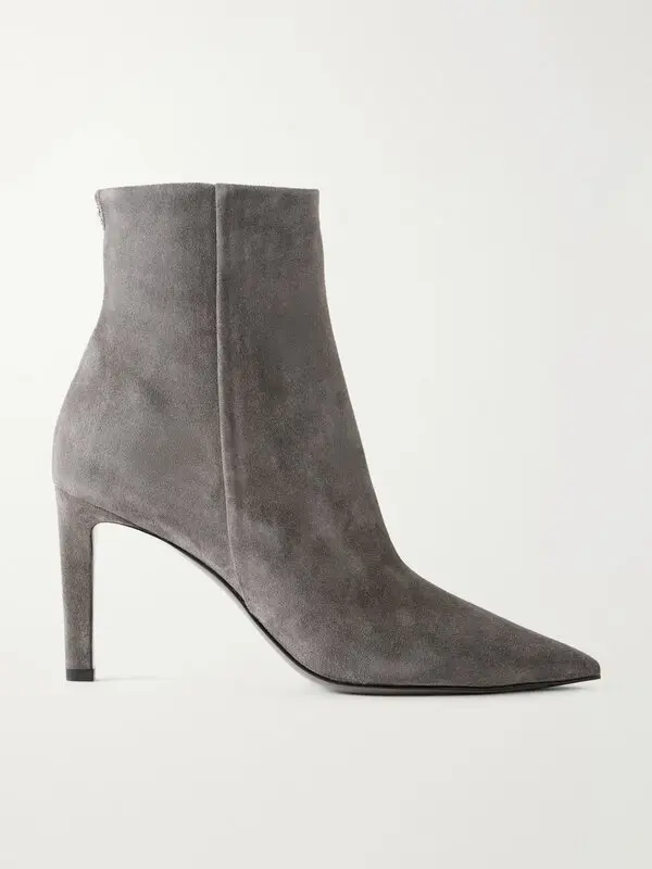 JIMMY CHOO Frankie 85 Suede Ankle Boots - Gray