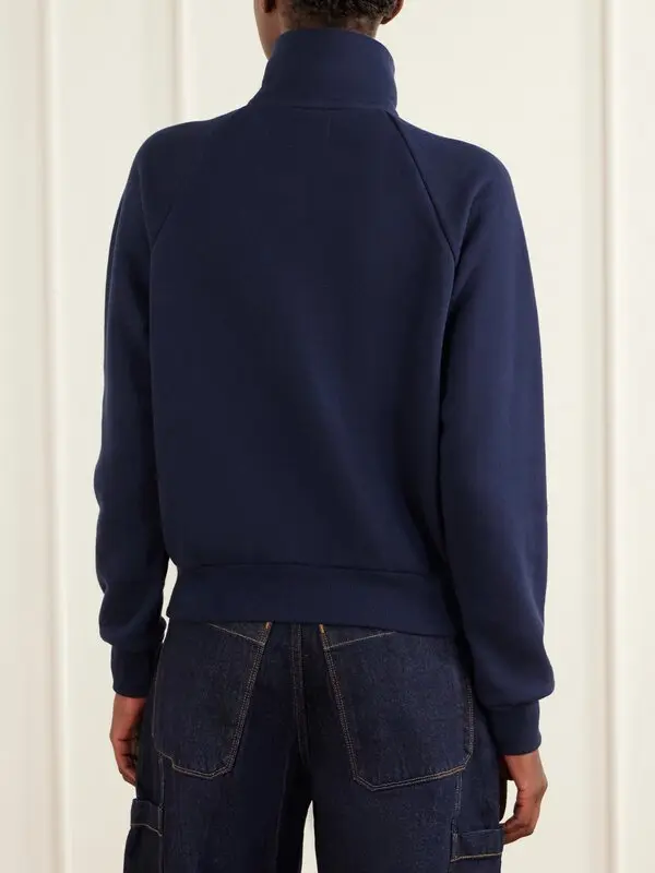JAMIE HALLER The Quarter Zip Cotton Sweatshirt