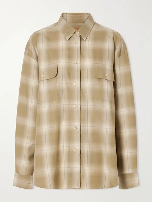 JAMIE HALLER The Big Checked Cotton-flannel Shirt