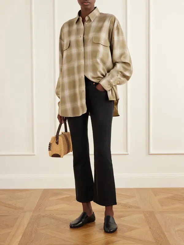 JAMIE HALLER The Big Checked Cotton-flannel Shirt